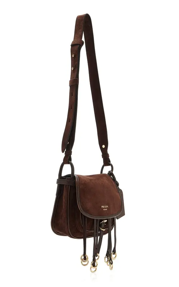 Prada Corsaire Fringed Suede Crossbody Bag