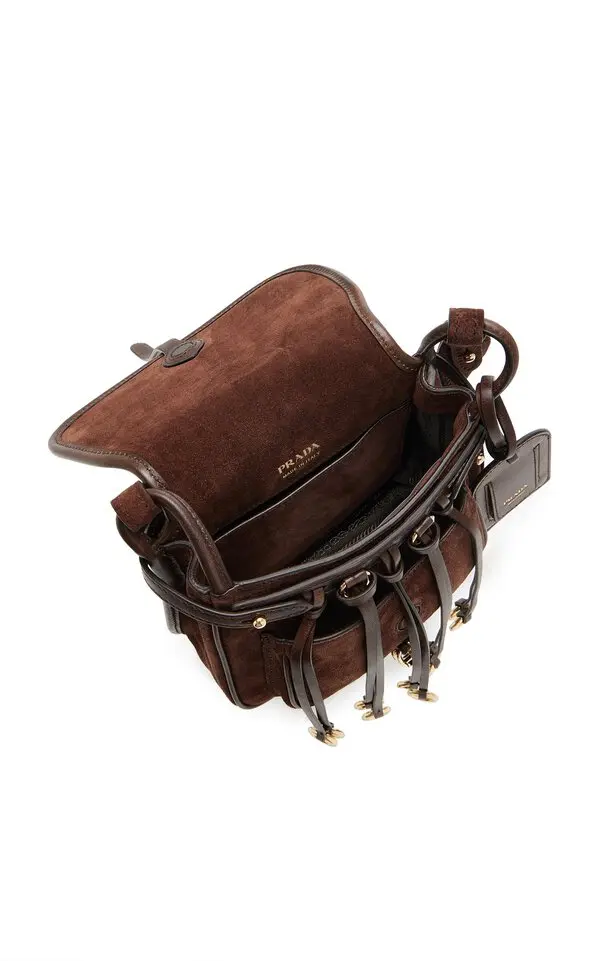Prada Corsaire Fringed Suede Crossbody Bag