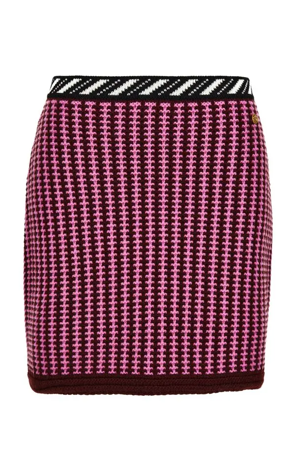Versace Crochet Knit Mini Skirt - Pink
