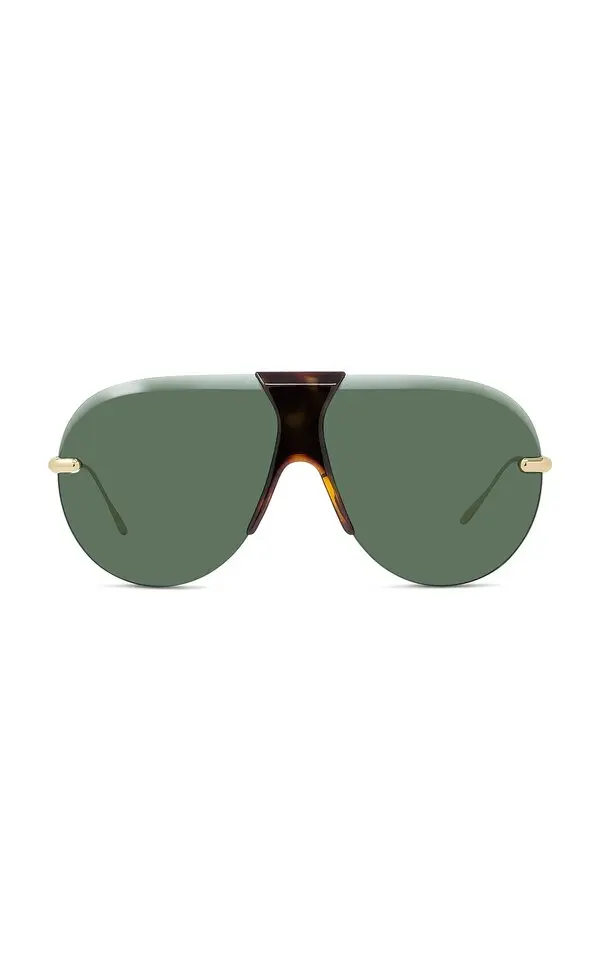 Loewe Slim Round-frame Metal Sunglasses - Green