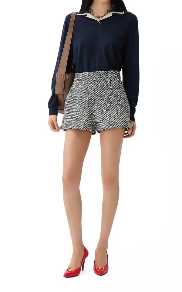 Versace Wool Boucle Mini Shorts