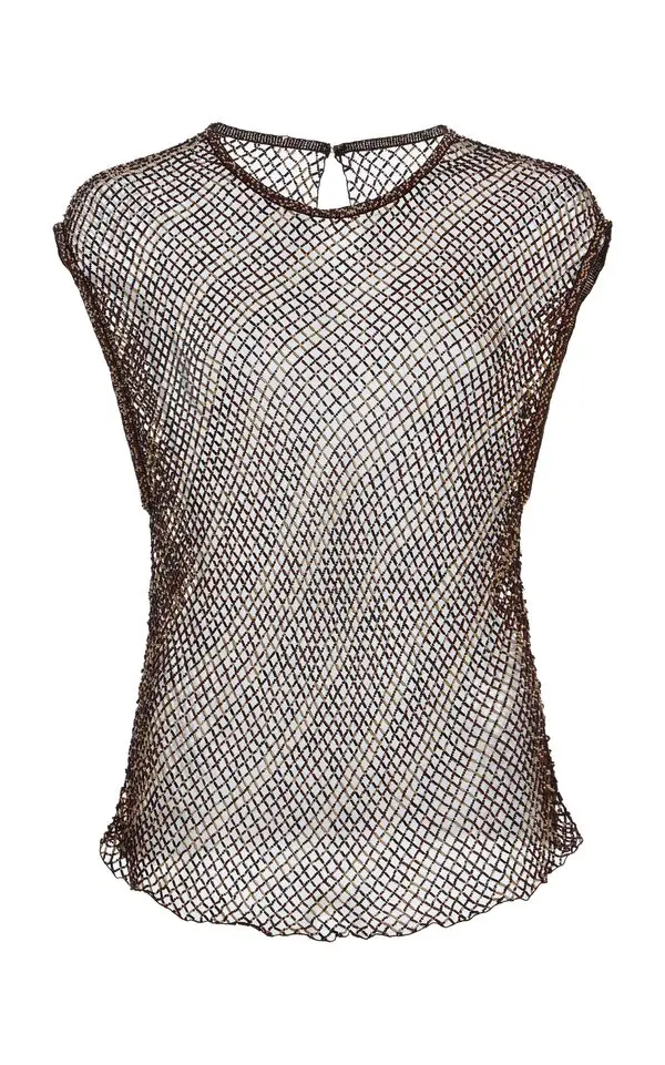 TWP Beaded Net Tank Top