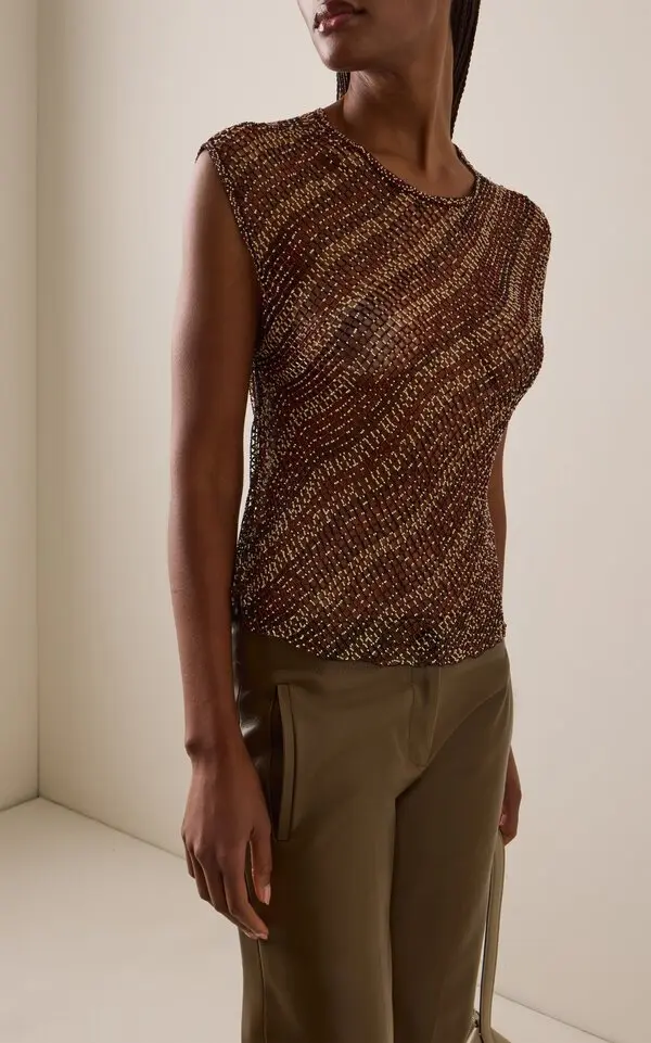 TWP Beaded Net Tank Top