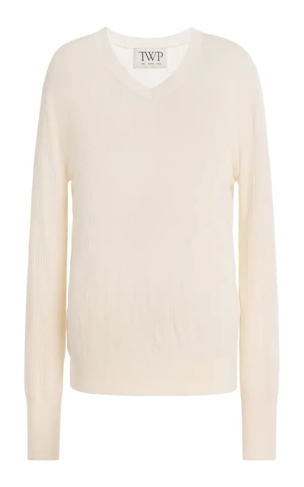 TWP Second Skin V-neck Sweater - Ivory