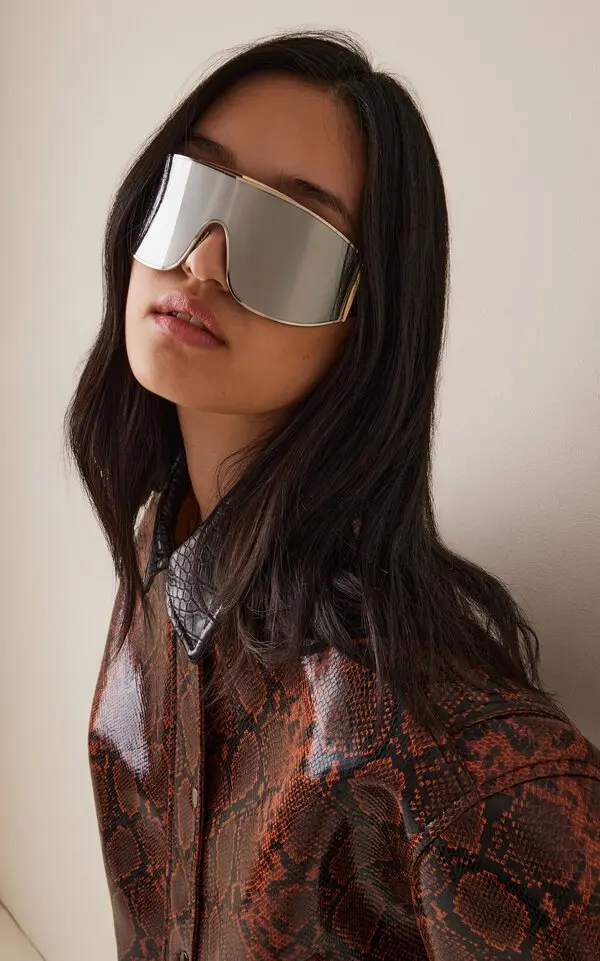 Loewe Signature Square-frame Metal Sunglasses - Silver