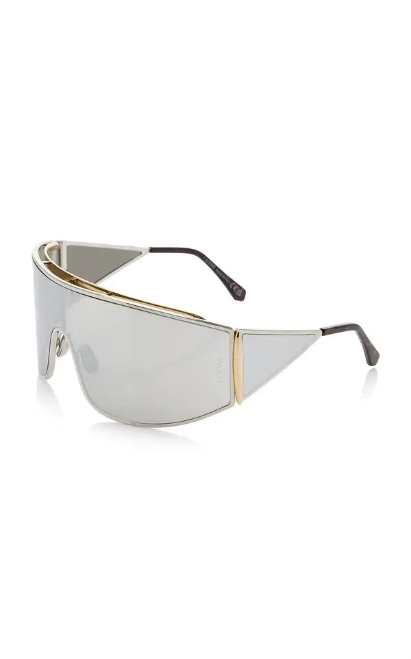 Loewe Signature Square-frame Metal Sunglasses - Silver