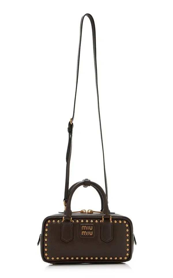 Miu Miu Arcadie Studded Leather Top Handle Bag