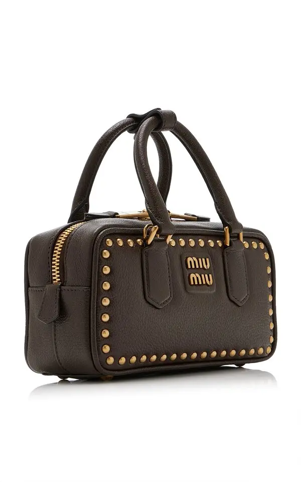 Miu Miu Arcadie Studded Leather Top Handle Bag