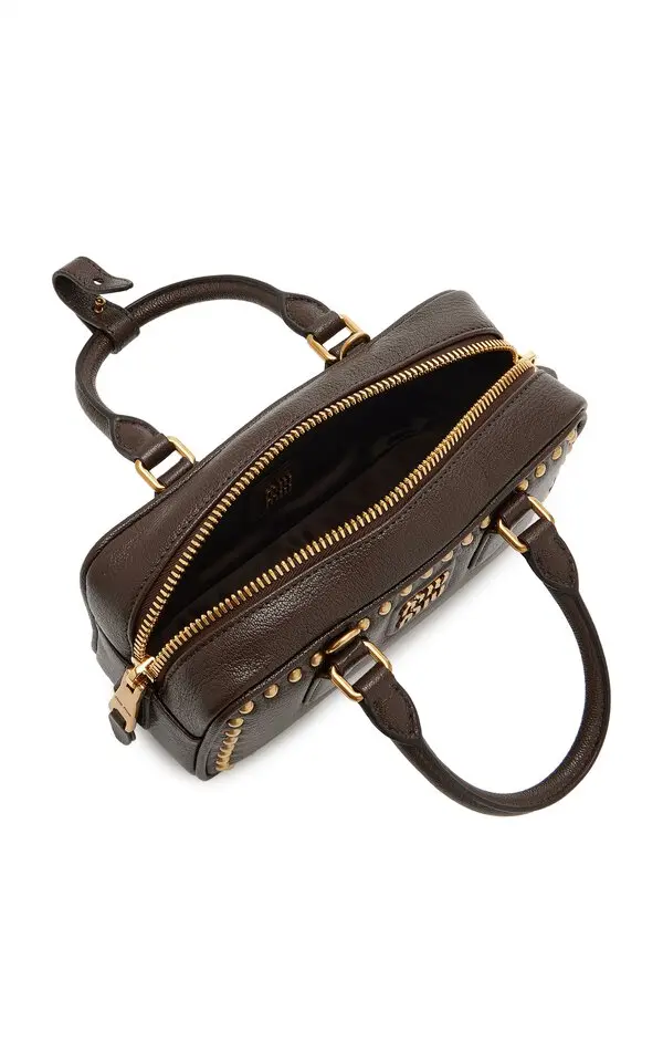 Miu Miu Arcadie Studded Leather Top Handle Bag