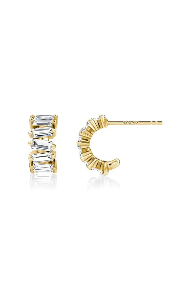 VRAI 14k Yellow Lab-grown Diamond Baguette Hoops