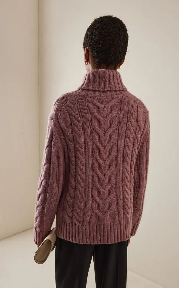 TWP Traveling Cable-knit Cashmere Turtleneck Sweater