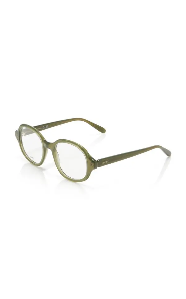 Loewe Slim Square-frame Acetate Optical Glasses - Green