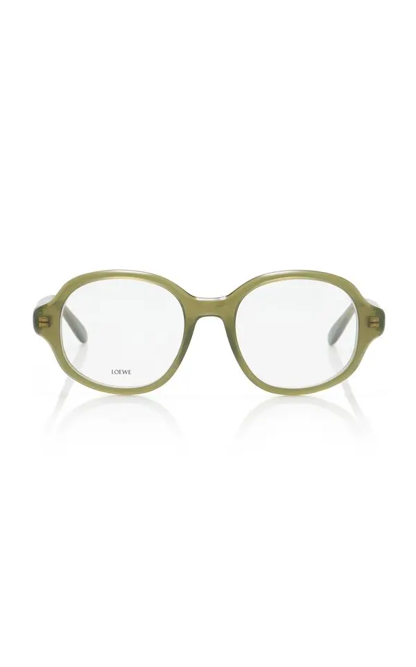 Loewe Slim Square-frame Acetate Optical Glasses - Green