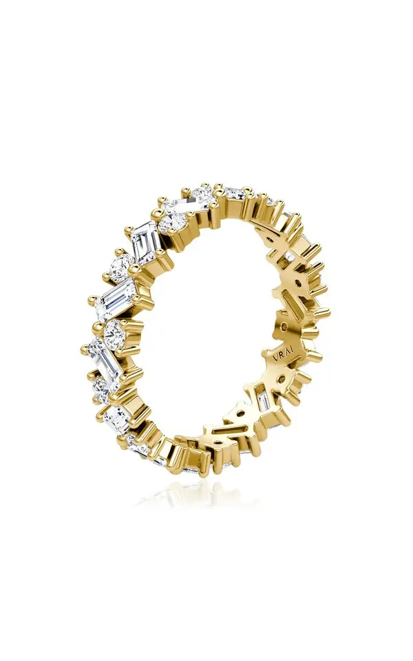 VRAI 18k Yellow Lab-grown Diamond Mixed Shape Eternity Band