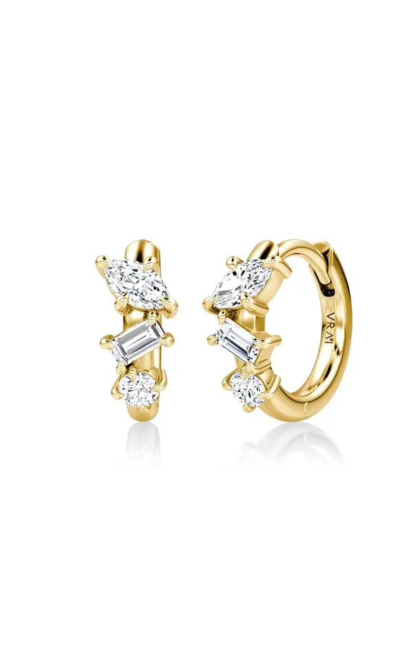 VRAI 14k Yellow Lab-grown Diamond Orion Huggie Hoop
