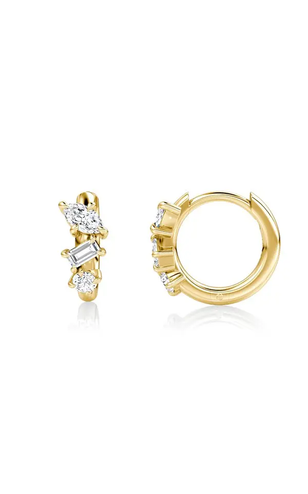 VRAI 14k Yellow Lab-grown Diamond Orion Huggie Hoop