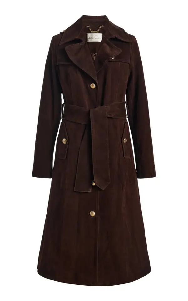 Cara Cara Charlie Lamb Suede Trench Coat