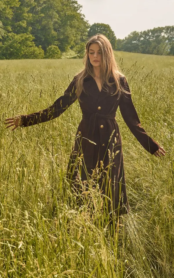 Cara Cara Charlie Lamb Suede Trench Coat