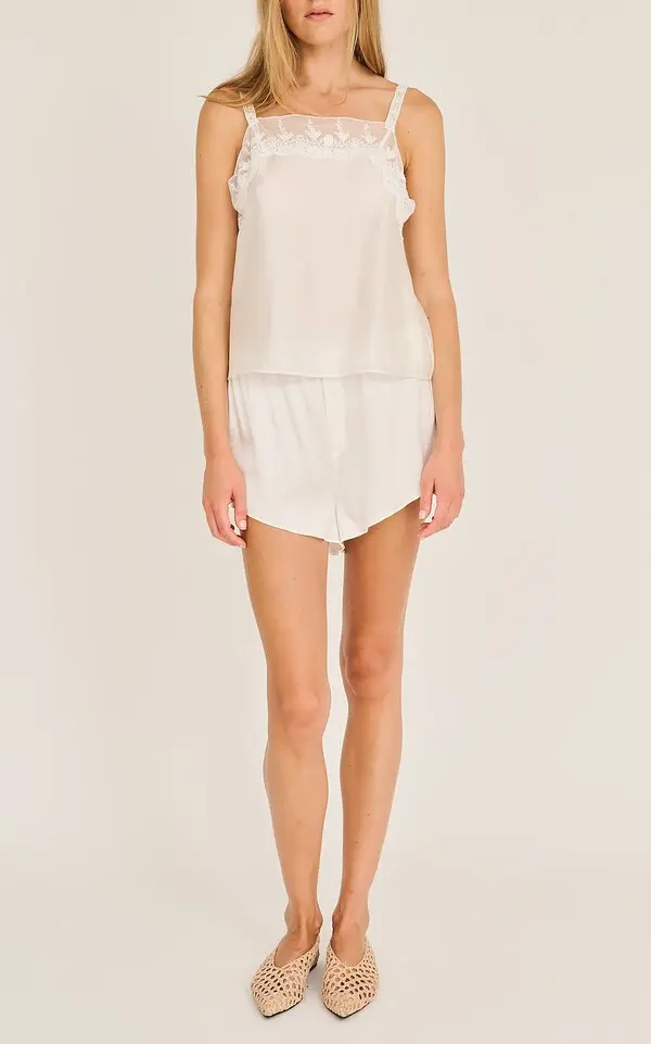 THE GARMENT Cata Silk-blend Mini Shorts - Off-white