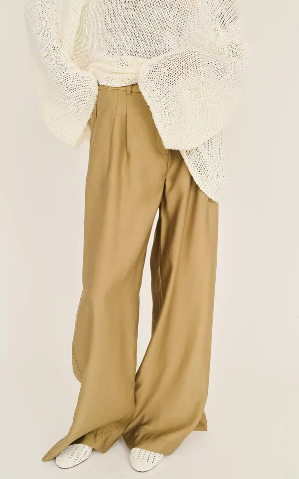 THE GARMENT Eleanor Wool-blend Pants - Olive