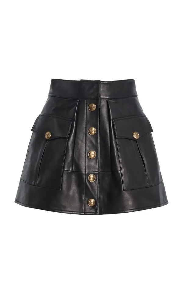Cara Cara Fatima Lamb Leather Mini Skirt