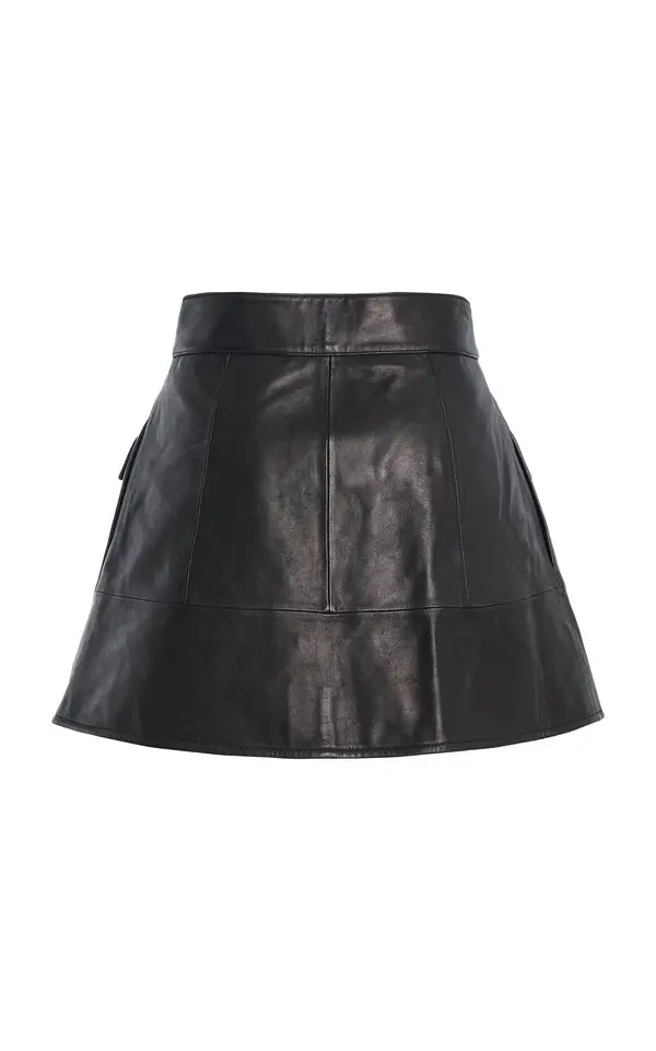 Cara Cara Fatima Lamb Leather Mini Skirt