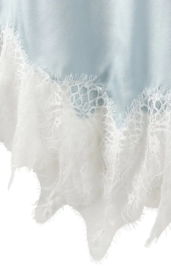 THE GARMENT Cata Silk-blend Asymmetric Mini Dress - Light Blue