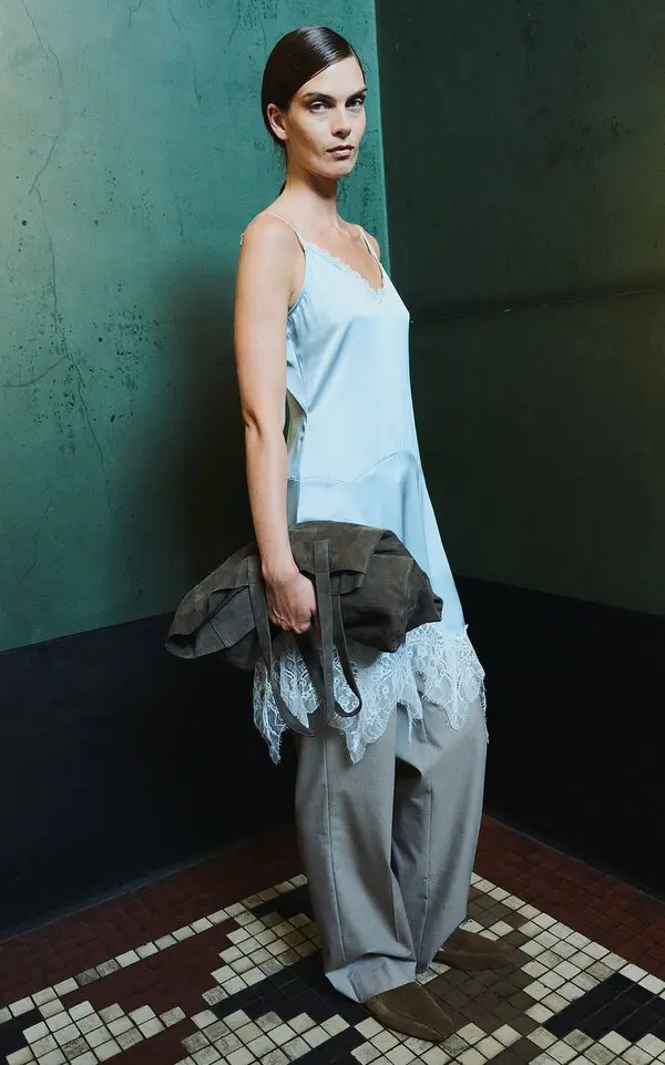 THE GARMENT Cata Silk-blend Asymmetric Mini Dress - Light Blue