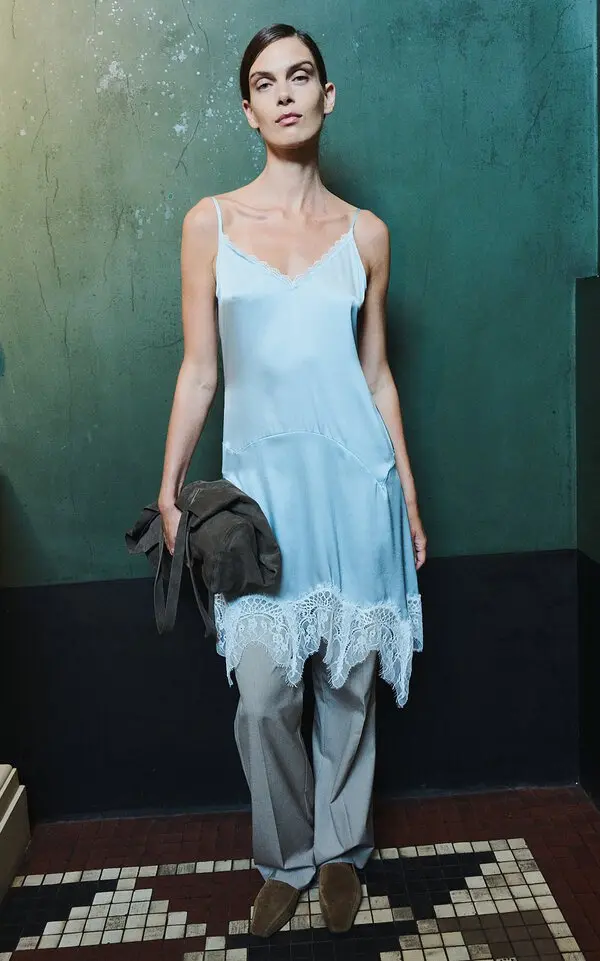 THE GARMENT Cata Silk-blend Asymmetric Mini Dress - Light Blue