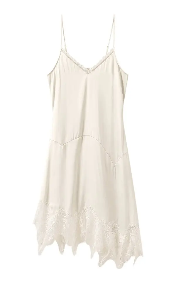 THE GARMENT Silk-blend Asymmetric Mini Dress - Off-white