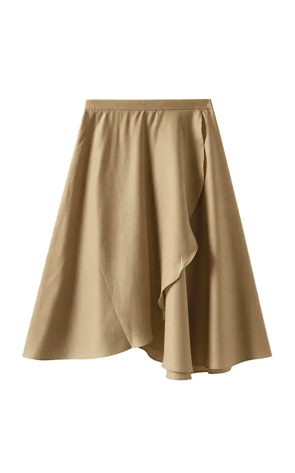 THE GARMENT Eleanor Wool-blend Flare Skirt - Olive