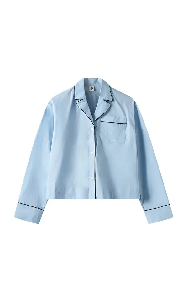THE GARMENT Cyprus Cotton-blend Pj Shirt - Light Blue