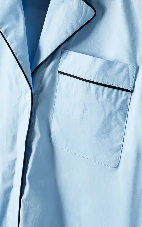 THE GARMENT Cyprus Cotton-blend Pj Shirt - Light Blue