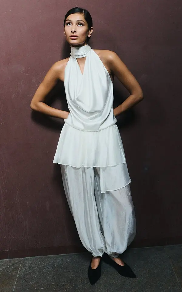THE GARMENT Cata Silk-blend Shawl Top