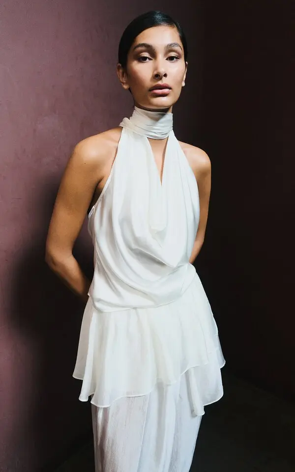 THE GARMENT Cata Silk-blend Shawl Top