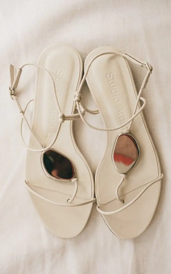 Studio Amelia Pierre Leather Sandals - Silver