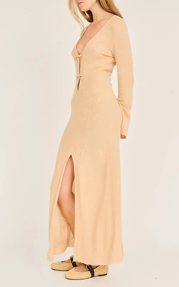 THE GARMENT Desire Cotton Button Maxi Dress - Tan