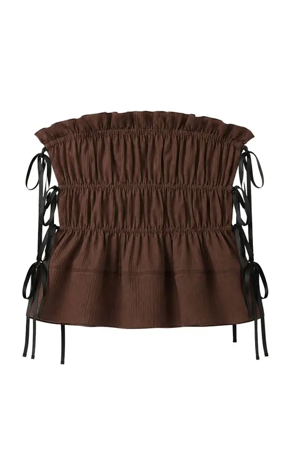 THE GARMENT Bali Cotton-blend Strapless Top - Brown