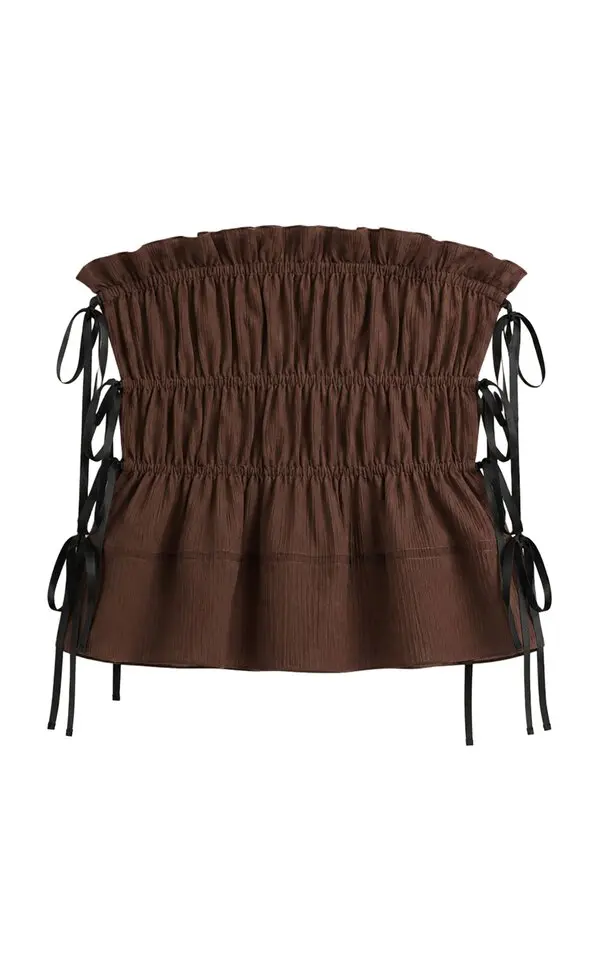 THE GARMENT Bali Cotton-blend Strapless Top - Brown