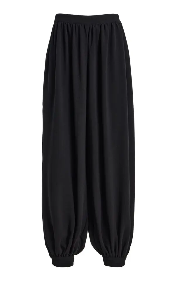 ROTATE BY BIRGER CHRISTENSEN Balloon Pleated Jersey Pants - Black