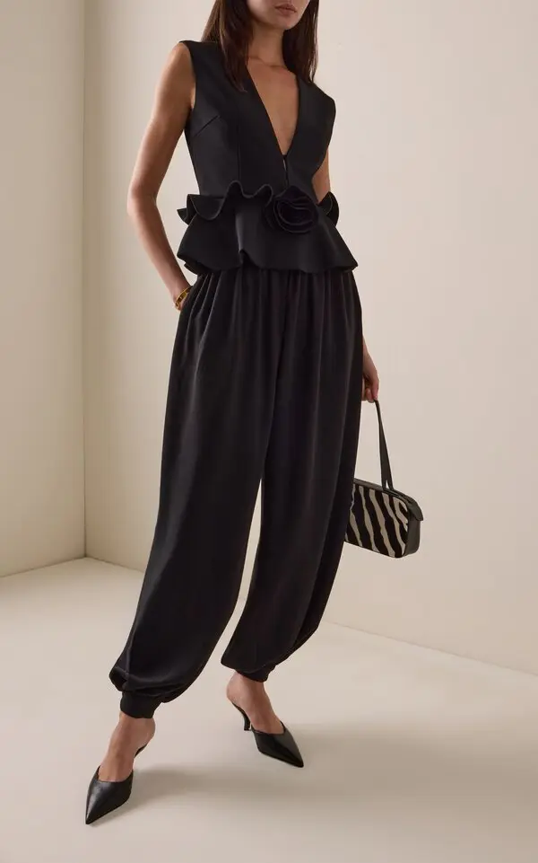 ROTATE BY BIRGER CHRISTENSEN Balloon Pleated Jersey Pants