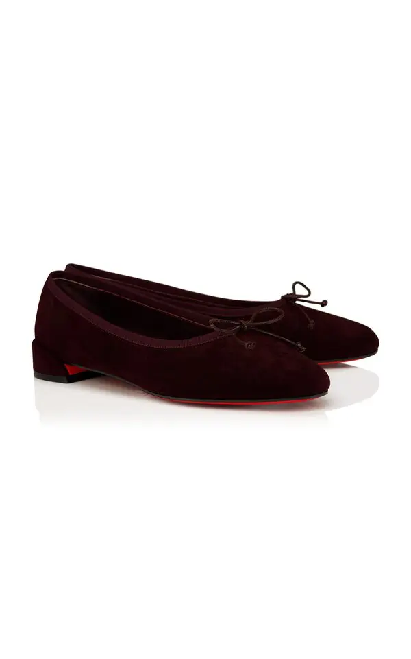 CHRISTIAN LOUBOUTIN Sweetie Jane Velvet Leather Flats
