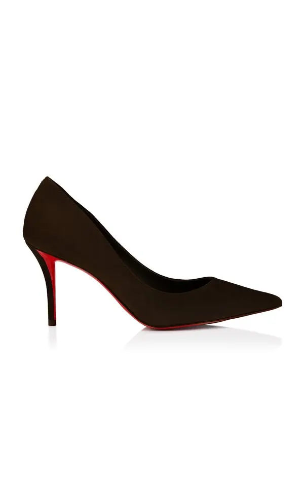 CHRISTIAN LOUBOUTIN Miss Z 80mm Velour Leather Pumps - Brown