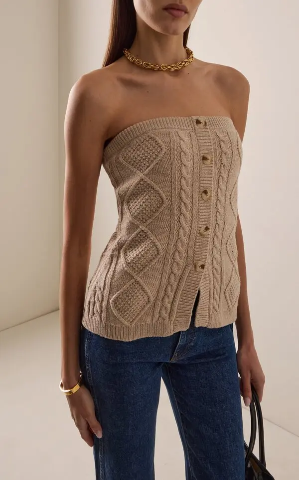 FAVORITE DAUGHTER The Layla Cable Knit Bustier