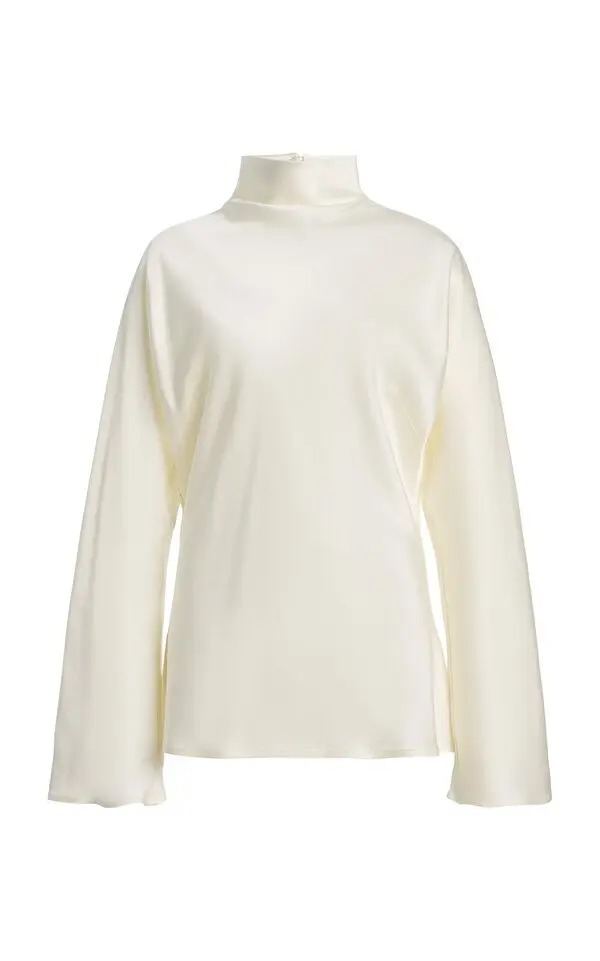 RÓHE Minimal-waisted Satin Top - Ivory