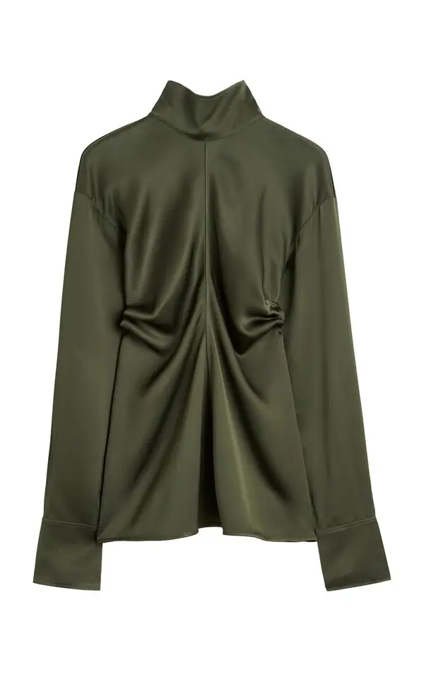 TOTEME Slouch Satin Top - Green