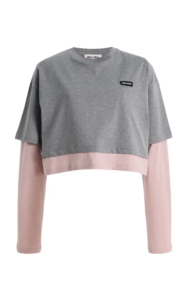 Miu Miu Layered Jersey Top