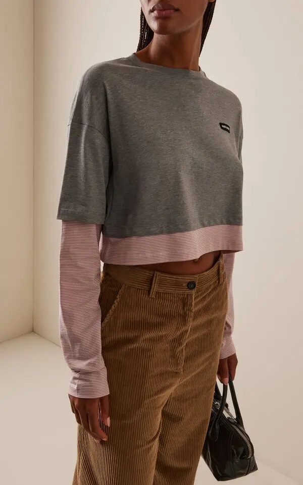 Miu Miu Layered Jersey Top