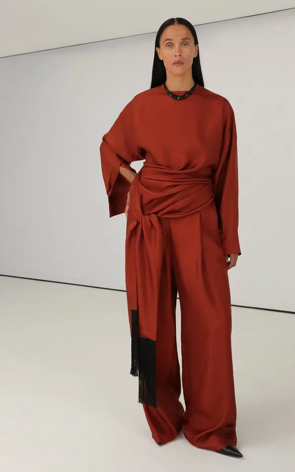 DI STAVNITSER Reversible Silk Blouse - Red