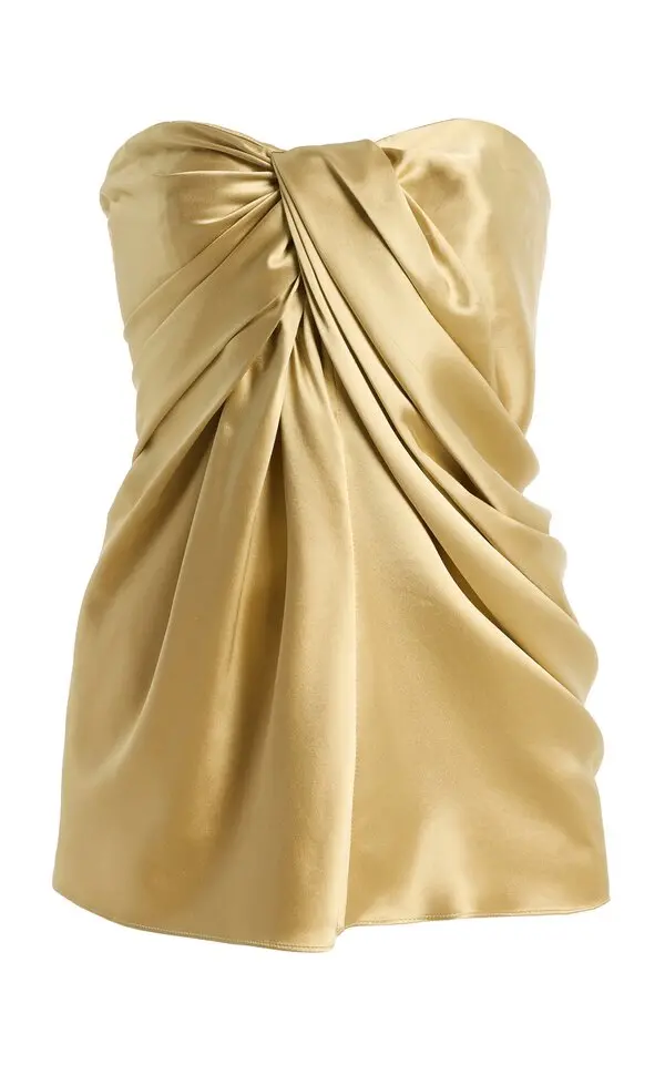 Tove Eden Draped Silk Top - Gold